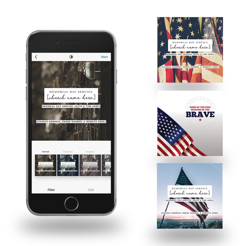 Memorial Day Social Media Graphics | Creative Pastors